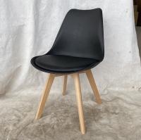 China Modern Plastic Dining Chair with Beech Wood Legs for sale