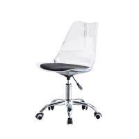 China Modern Clear Acrylic Swivel Chair with Metal Base and PP Cushion for sale