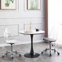 China Modern Clear Acrylic Swivel Chair with Metal Base and PP Cushion for sale
