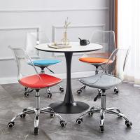 China Modern Clear Acrylic Swivel Chair with Metal Base and PP Cushion for sale