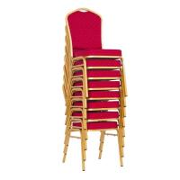 China Red Fabric Banquet Chair Stackable Hotel Restaurant Seating for sale