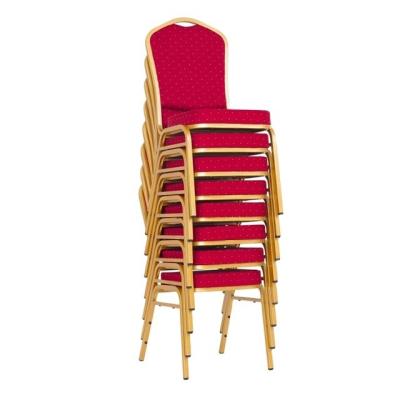 China Red Fabric Banquet Chair Stackable Hotel Restaurant Seating for sale