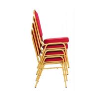 China Red Fabric Banquet Chair Stackable Hotel Restaurant Seating for sale