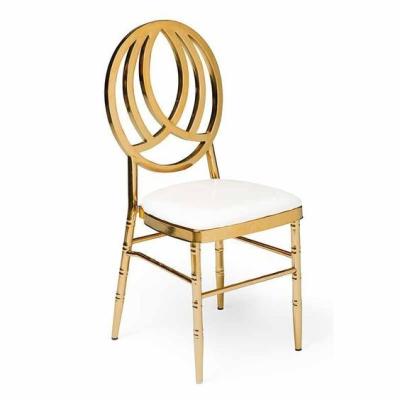China Gold Chiavari Banquet Chair with White Cushion - Hotel Furniture for sale