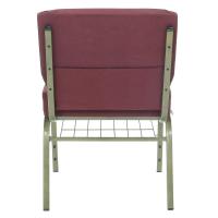 China Stackable Navy Blue Fabric Church Chairs with Metal Legs for sale