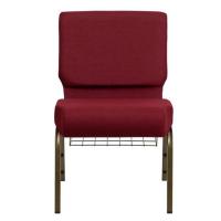 China Custom Iron Frame Church Chairs with Navy Blue Fabric for sale