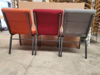 China Stackable Red Fabric Church Chairs with Iron Frame for sale