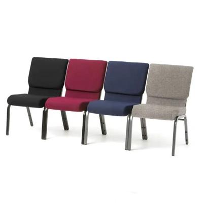 China Stackable Metal Frame Church Chairs with High-Density Foam Cushion for sale