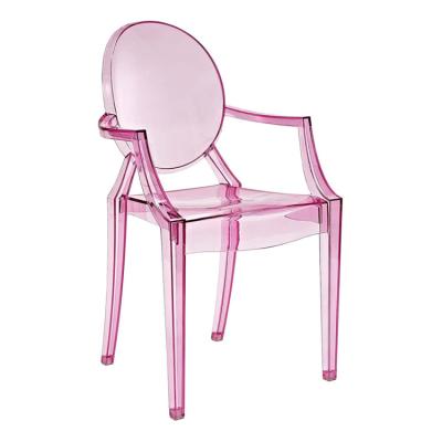 China Pink Acrylic Ghost Chiavari Chair Stackable Modern Hotel Furniture for sale