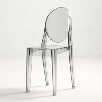 China Clear Acrylic Chiavari Chair Armless Round Back PP Plastic for sale