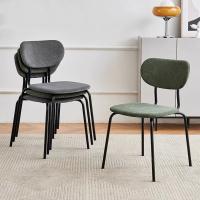 China Modern Stackable Velvet Leather Dining Chair with Metal Legs for sale