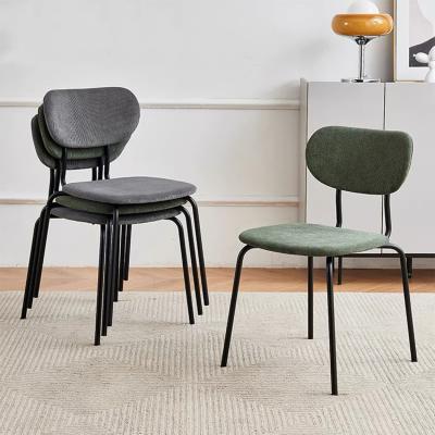 China Modern Stackable Velvet Leather Dining Chair with Metal Legs for sale