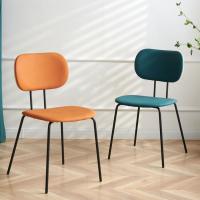 China Modern Stackable Velvet Leather Dining Chair with Metal Legs for sale