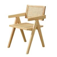 China Custom Wooden Dining Chair with Rattan Seat OEM for sale