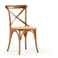 China Modern Wooden Dining Chair with Woven Rattan Customizable Colors for sale
