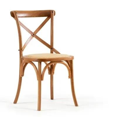 China Modern Wooden Dining Chair with Woven Rattan Customizable Colors for sale