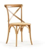 China Modern Wooden Dining Chair with Woven Rattan Customizable Colors for sale
