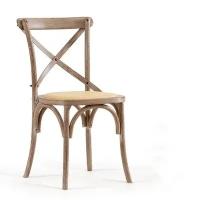 China Modern Wooden Dining Chair with Woven Rattan Customizable Colors for sale