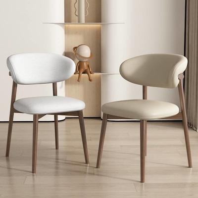 China PU Leather Wooden Dining Chair with Curved Back 250 lbs Capacity for sale
