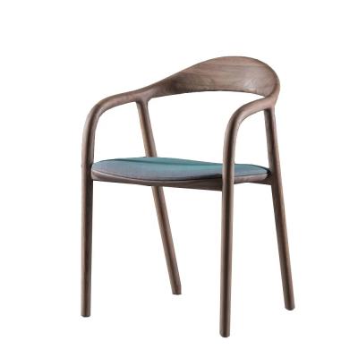 China Contemporary Ash Wood Dining Chair with Leather Fabric Cushion for sale
