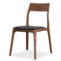 China Solid Acacia Wood Dining Chair PU Leather OEM Armless for sale