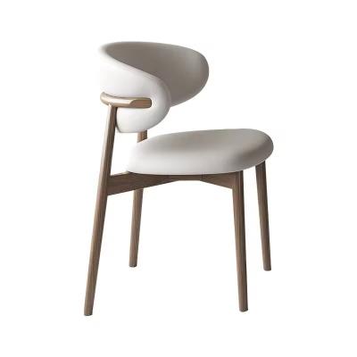 China Modern PU Leather Wooden Dining Chair for Coffee Shop for sale
