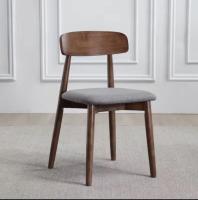 China Solid Oak Wood Dining Chair with PU Cushion 83x48x45cm for sale