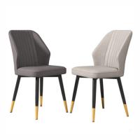 China Modern Grey Synthetic Leather Dining Chair for Cafe Restaurant for sale