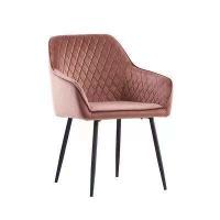 China Italy Velvet Upholstered Dining Chair Metal Frame Custom Color for sale