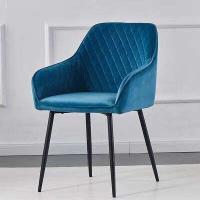China Italy Velvet Upholstered Dining Chair Metal Frame Custom Color for sale