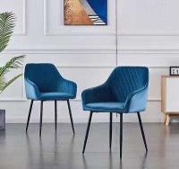 China Italy Velvet Upholstered Dining Chair Metal Frame Custom Color for sale