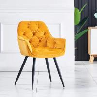China Modern Velvet Upholstered Dining Chair with Metal Legs for sale