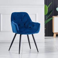 China Modern Velvet Upholstered Dining Chair with Metal Legs for sale