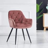 China Modern Velvet Upholstered Dining Chair with Metal Legs for sale