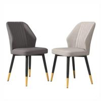 China Modern PU Velvet Dining Chair with Metal Legs 46x46x82cm for sale