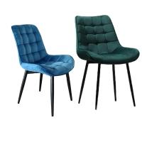 China Custom Velvet Upholstered Dining Chair with Metal Legs for sale