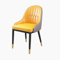 China Modern PU Leather Dining Chair with Metal Legs - Adjustable for sale