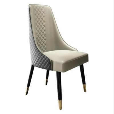 China Modern PU Leather Dining Chair with Wooden Legs for sale