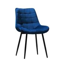 China Modern Grey Velvet Tufted Dining Chair with Metal Frame for sale