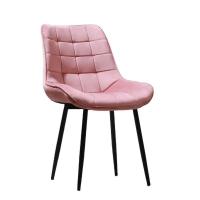 China Modern Grey Velvet Tufted Dining Chair with Metal Frame for sale