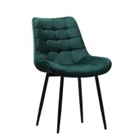 China Modern Grey Velvet Tufted Dining Chair with Metal Frame for sale