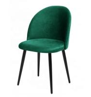 China Modern Sage Green Boucle Upholstered Dining Chair with Metal Legs for sale