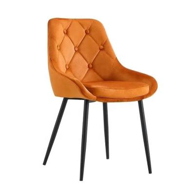 China Fabric Velvet Dining Chair Metal Legs 560x560x840mm for sale