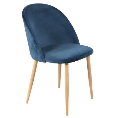 China Modern Velvet Fabric Dining Chair with Wooden Legs for sale