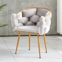 China Modern Velvet Dining Chair with Metal Legs - Custom Colors for sale