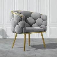 China Modern Velvet Dining Chair with Metal Legs - Custom Colors for sale