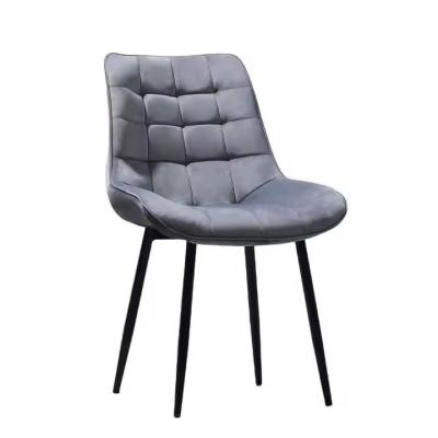 China Adjustable Velvet Upholstered Dining Chair with Metal Legs for sale