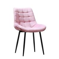 China Adjustable Velvet Upholstered Dining Chair with Metal Legs for sale