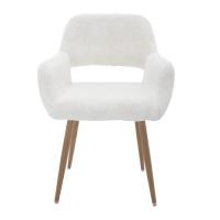 China White Iron Dining Chair Set of 2 with Steel Legs for sale