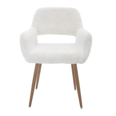 China White Iron Dining Chair Set of 2 with Steel Legs for sale